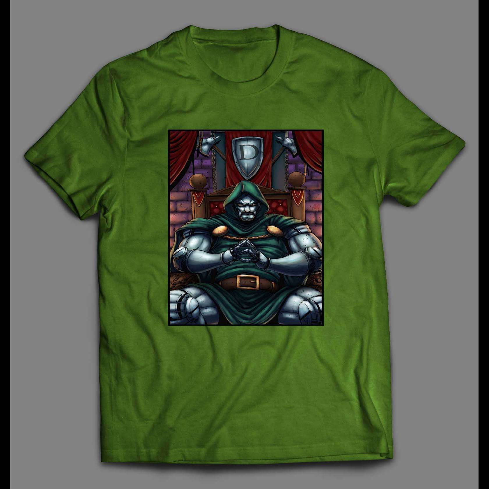DR. DOOM ON THRONE COMIC BOOK ART CUSTOM ART SHIRT – OldSkool Shirts