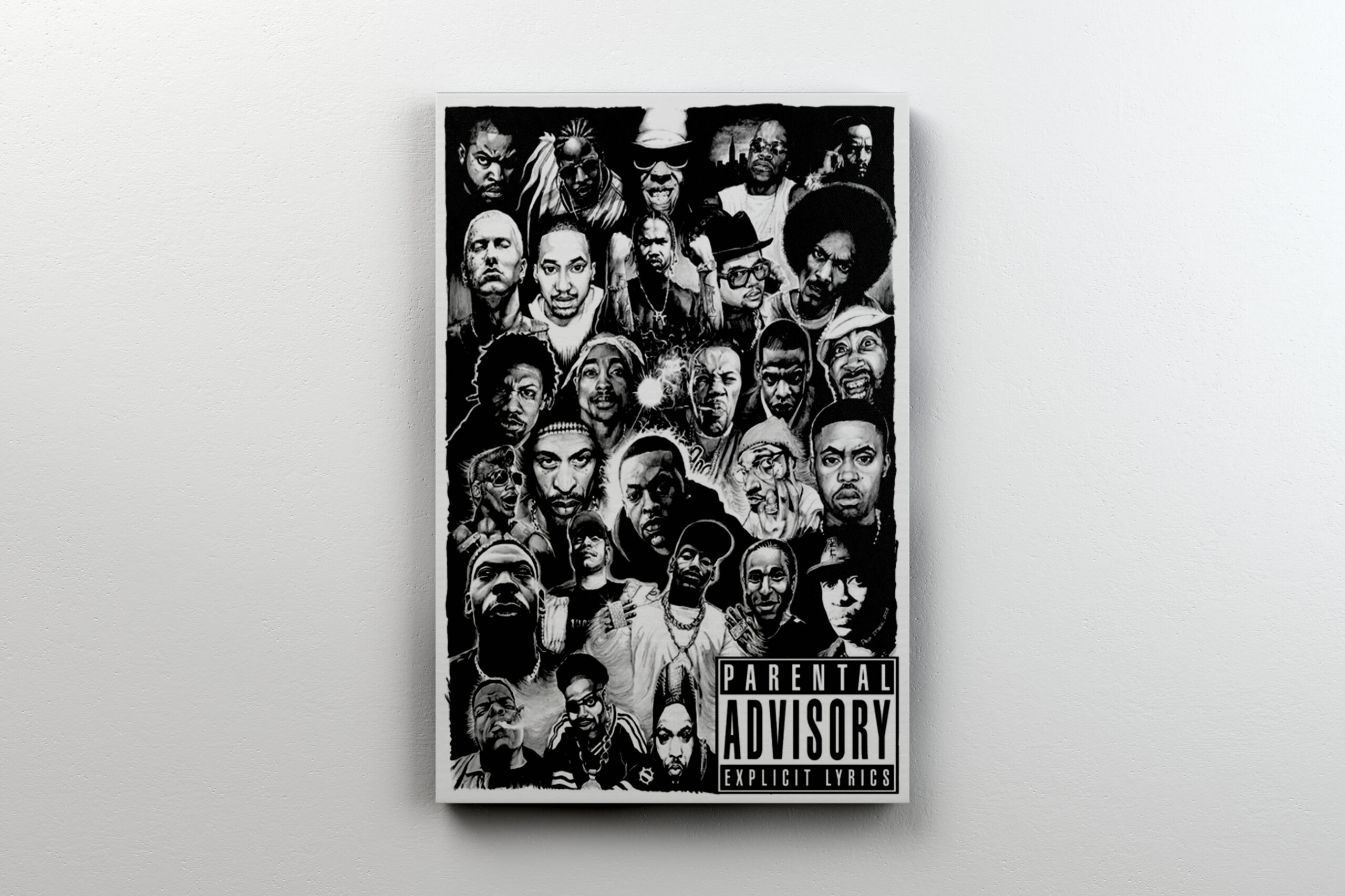 HIP HOP RAPPERS COLLAGE ARTIST PAINTING 11″ X 14″ CANVAS – OldSkool Shirts