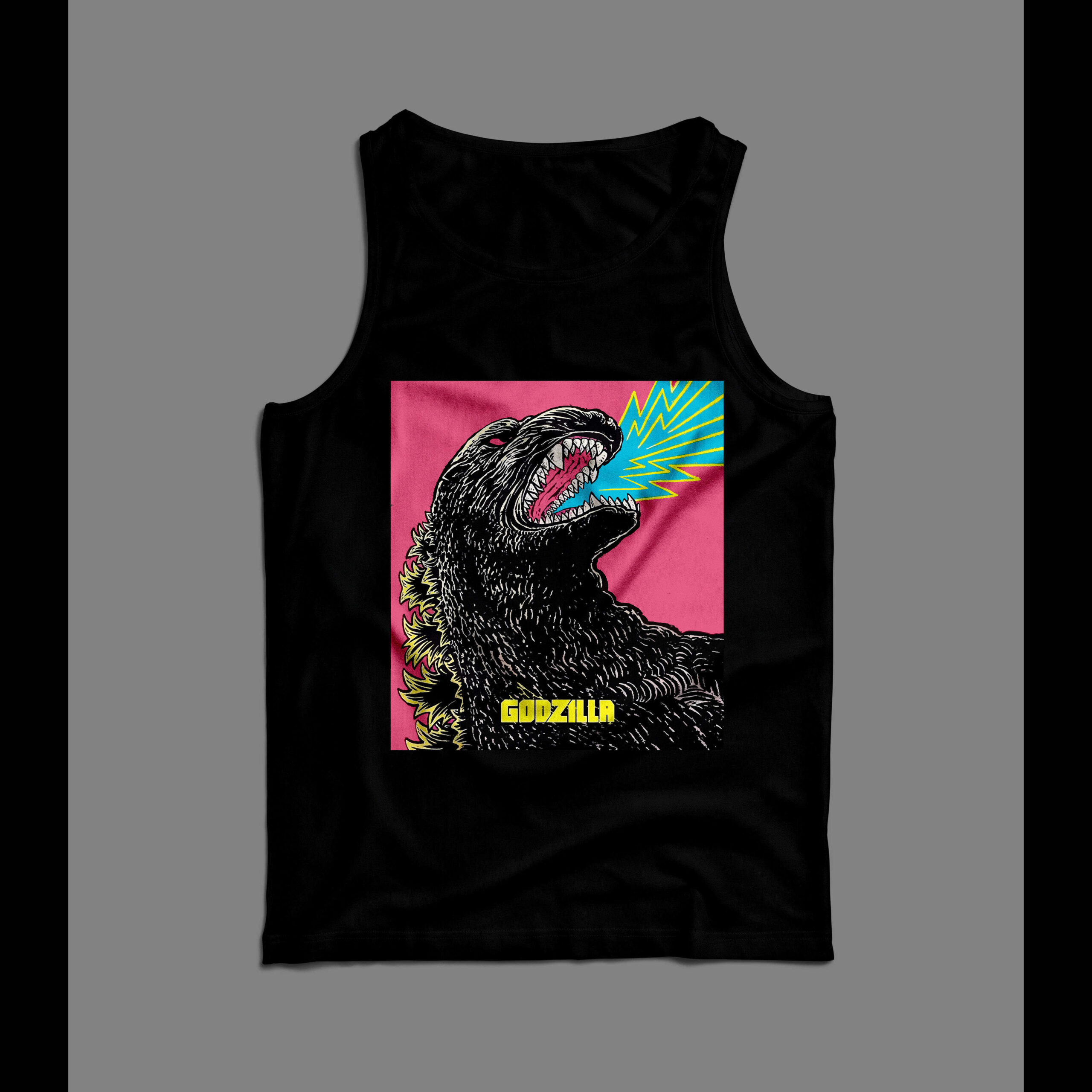 CLASSIC 1965 GODZILLA POP ART OLDSKOOL CUSTOM MEN’S TANK TOP – OldSkool ...
