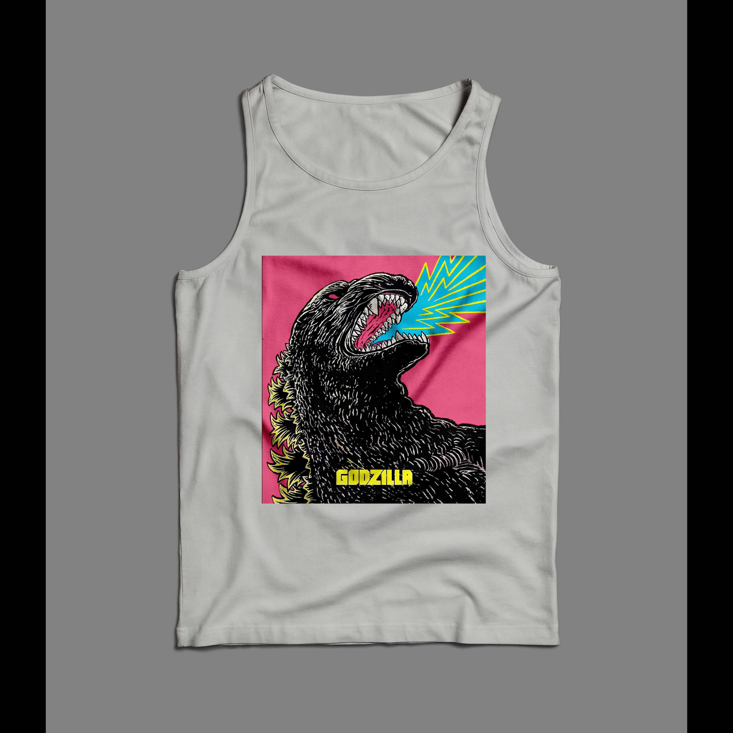 CLASSIC 1965 GODZILLA POP ART OLDSKOOL CUSTOM MEN’S TANK TOP – OldSkool ...