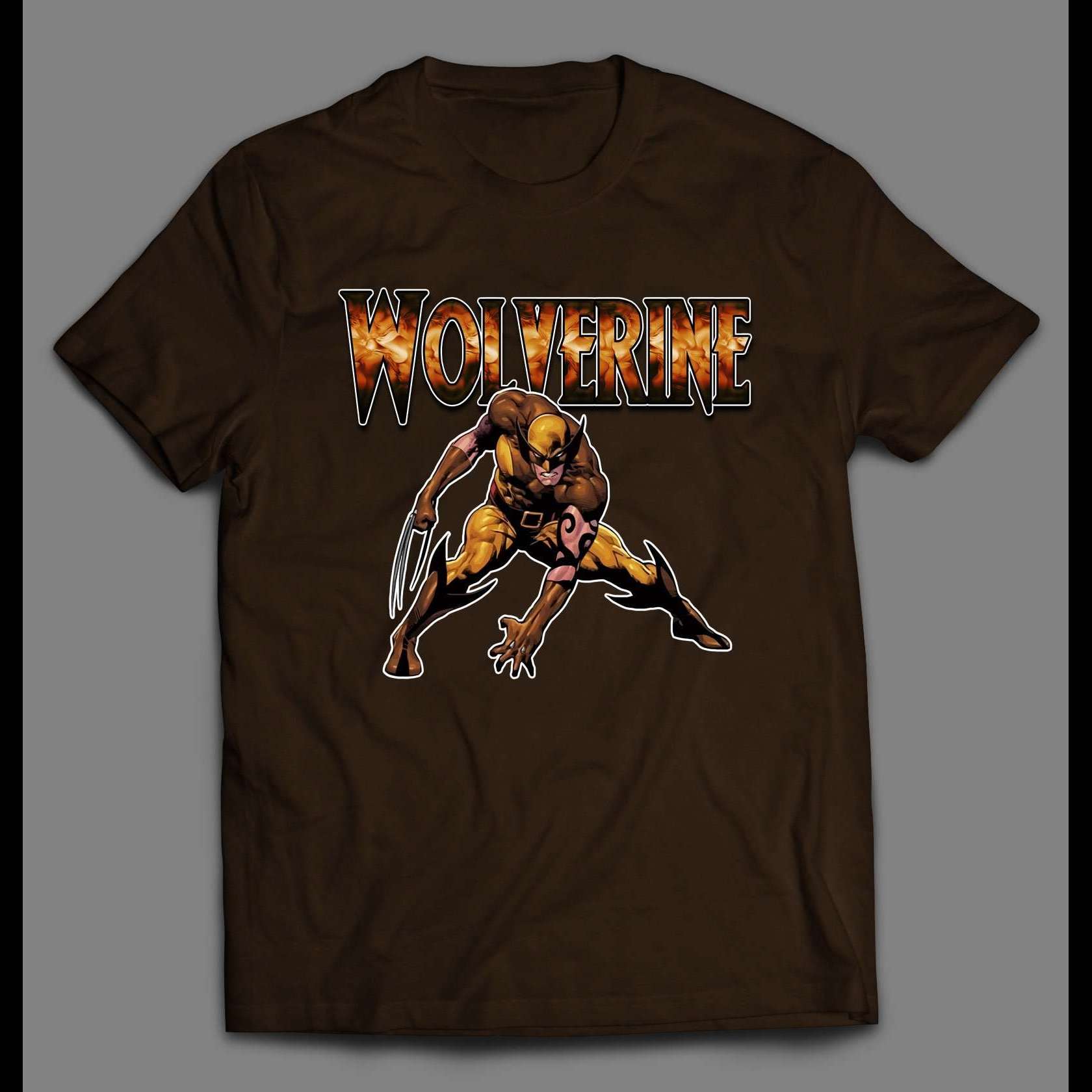 CLASSIC BROWN AND GOLD WOLVERINE COSTUME HIGH QUALITY SHIRT - OldSkool ...