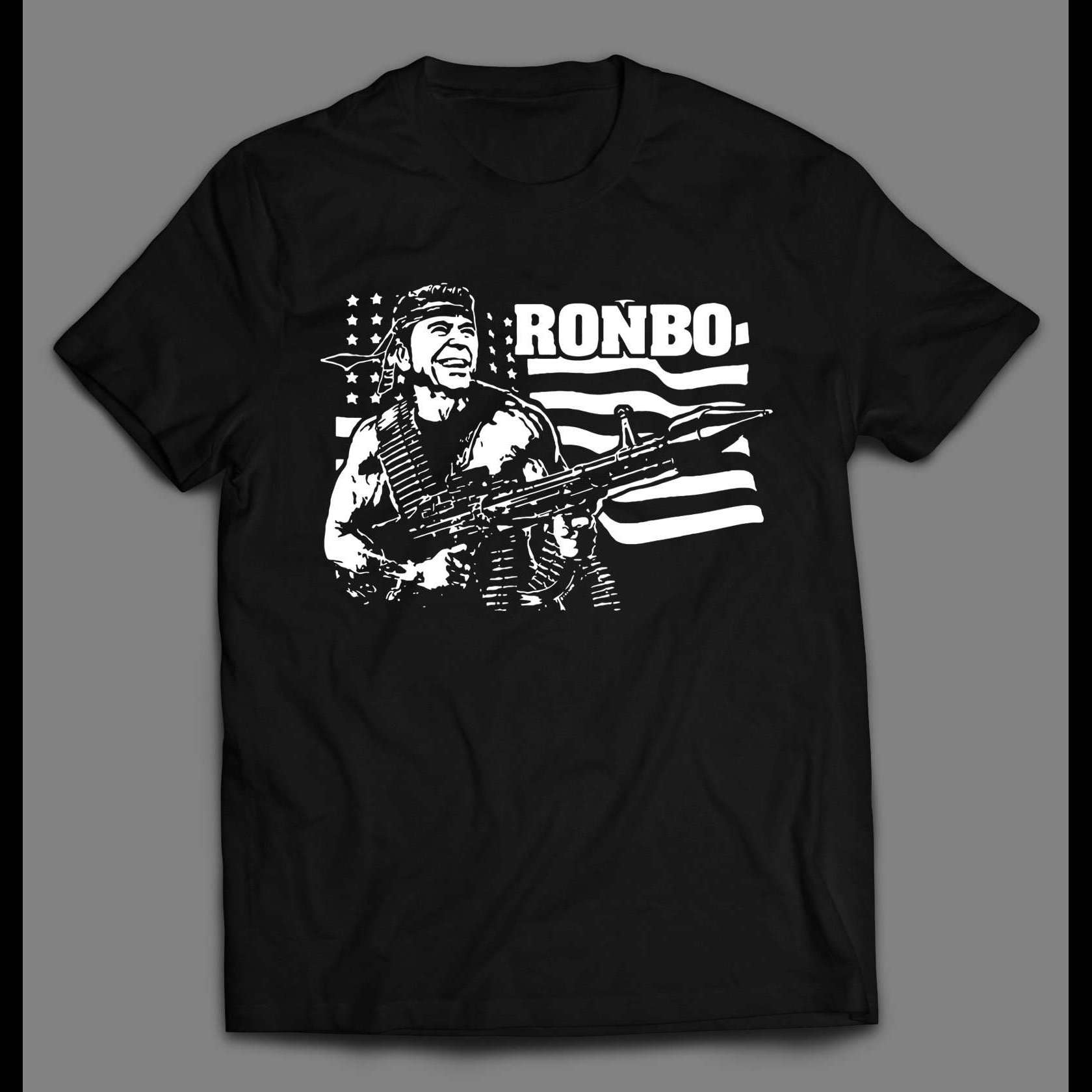 RONALD REAGAN "RONBO" RAMBO PARODY SHIRT