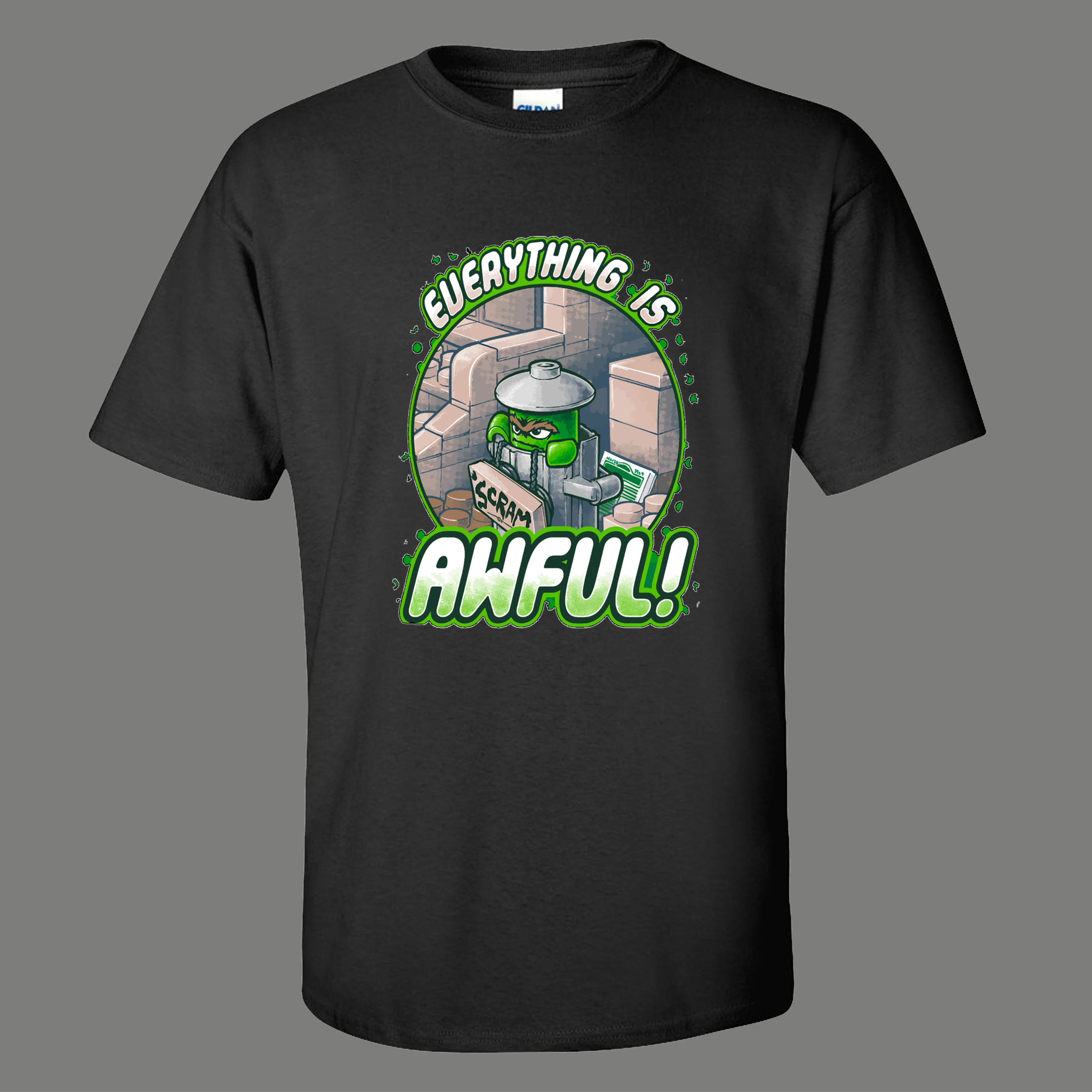 EVERYTHING IS AWFUL GROUCH RARE DESIGN OLDSKOOL QUALITY SHIRT ...