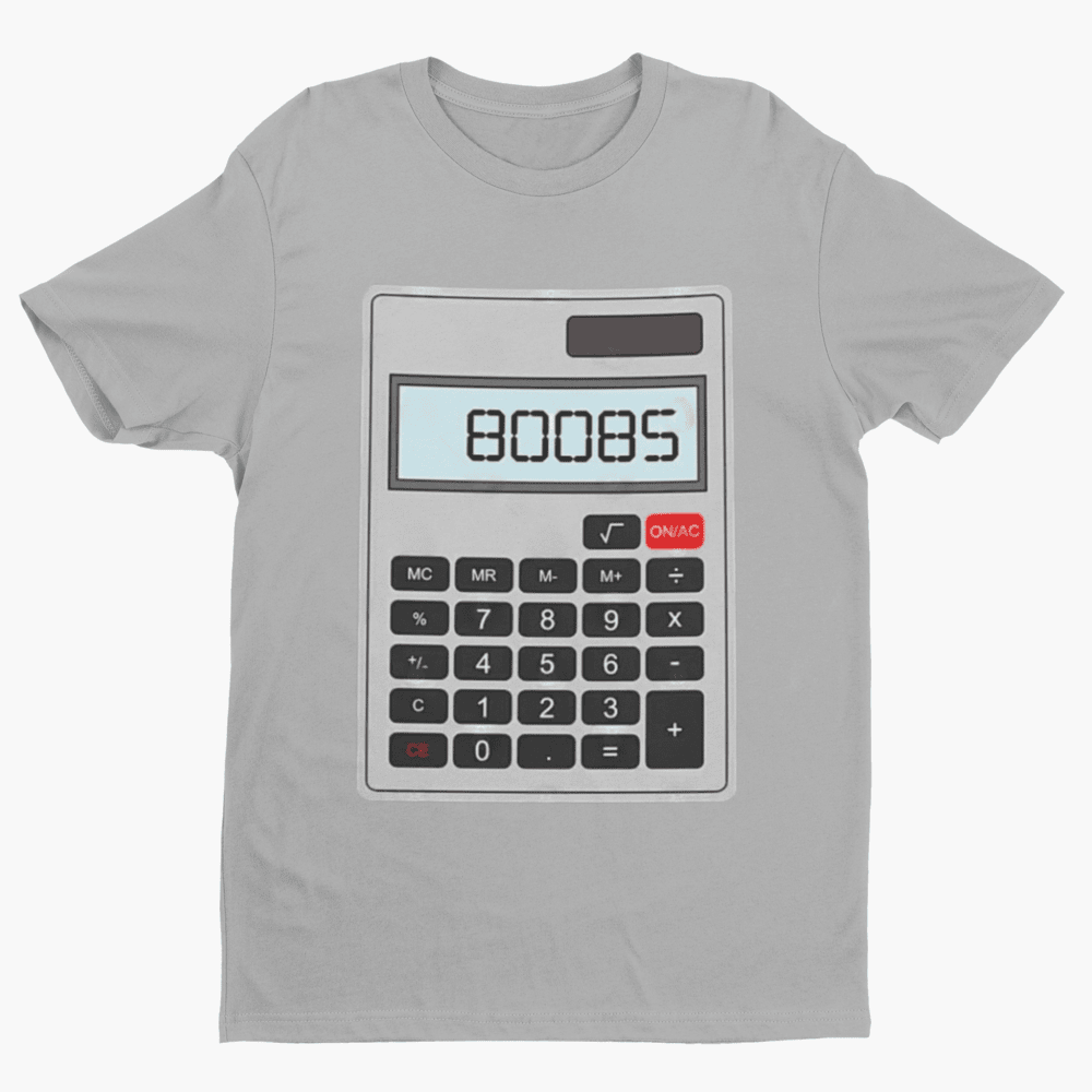 Retro Calculator Prank Graphic Tee – Classic Nerd Humor – OldSkool Shirts